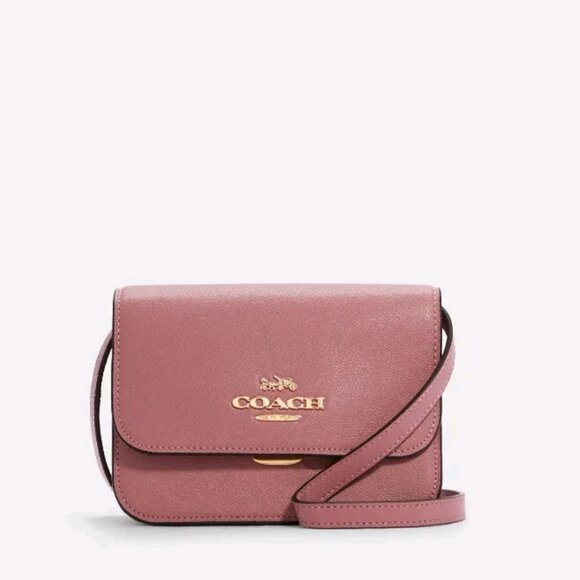Coach | Bags | Coach Brynn Flap Crossbody Goldshell Pink | Poshmark